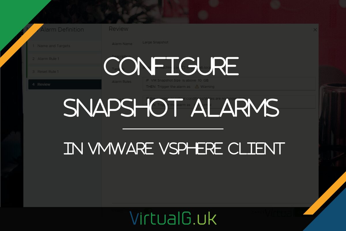 How to setup Snapshot alarms in vSphere
